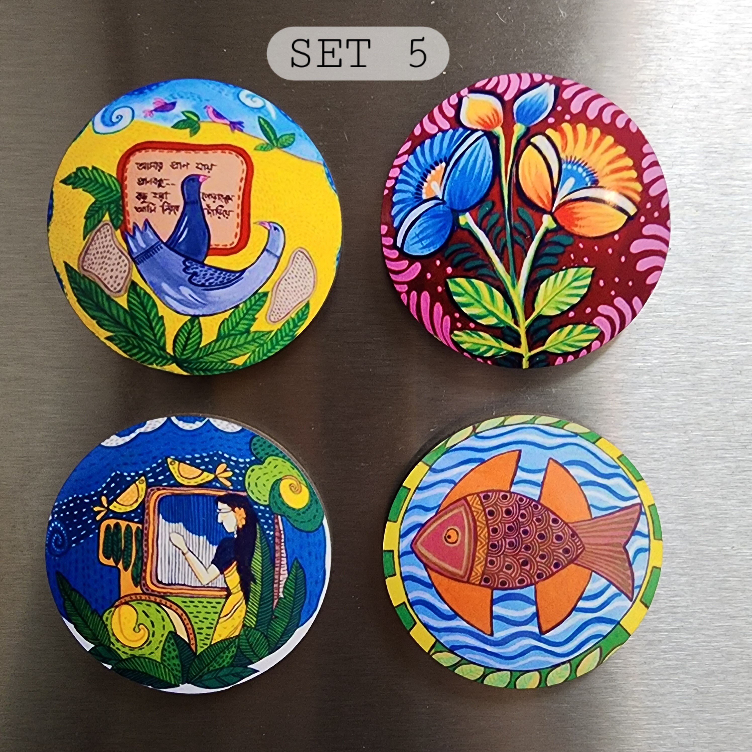 BOGO!!! Madhubani Art Fridge Magnet | Indian Folk Art Magnet | South ...