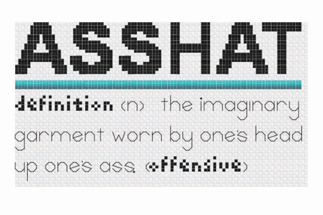 Asshat PDF Cross Stitch Pattern - Etsy