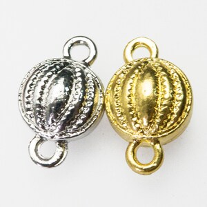 Alloy Magnetic Clasps Gold Tone Coin Shape Clasp Platinum Tone Easy ...