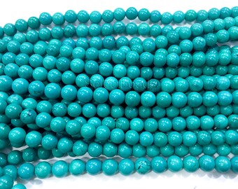 Stabilized blue turquoise faceted round 4-12mm gemstone | Etsy