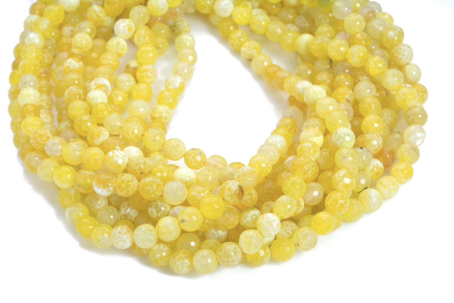 Yellow Dragon Vein Agate Beads Faceted Agate Gemstone Beads - Etsy