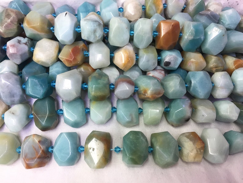 Gemstone Faceted Nuggets Beads - Fancy Cut Stone Nuggets - 15-18mm X18 ...