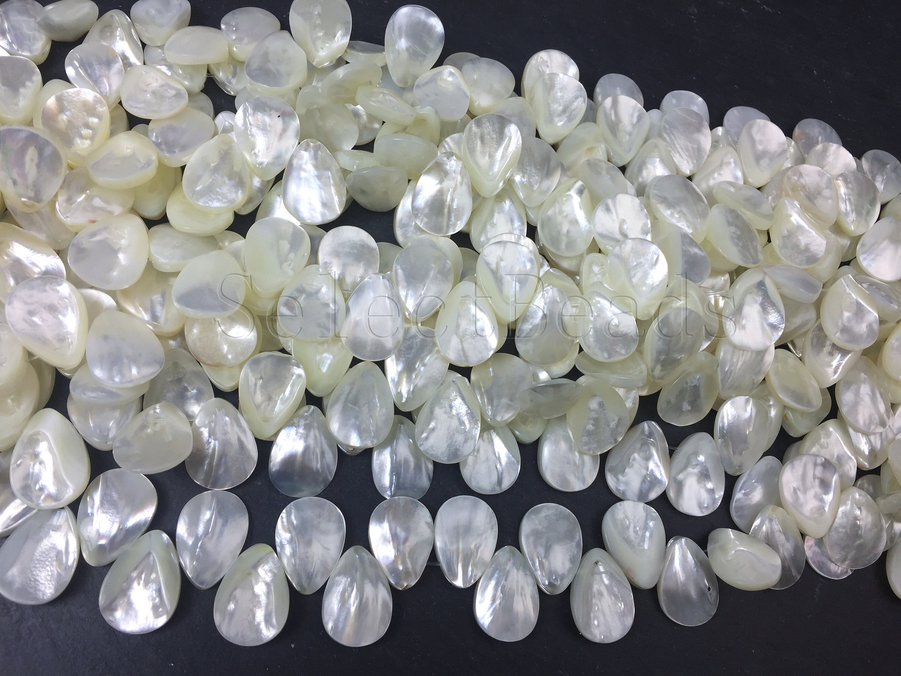 White MOP Teardrop Beads White Shell Drops Beads Natural - Etsy