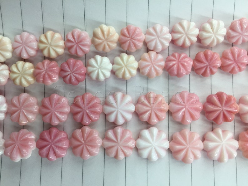 Natural Queen Conch Shell Floral Beads Pink Precious Shell - Etsy