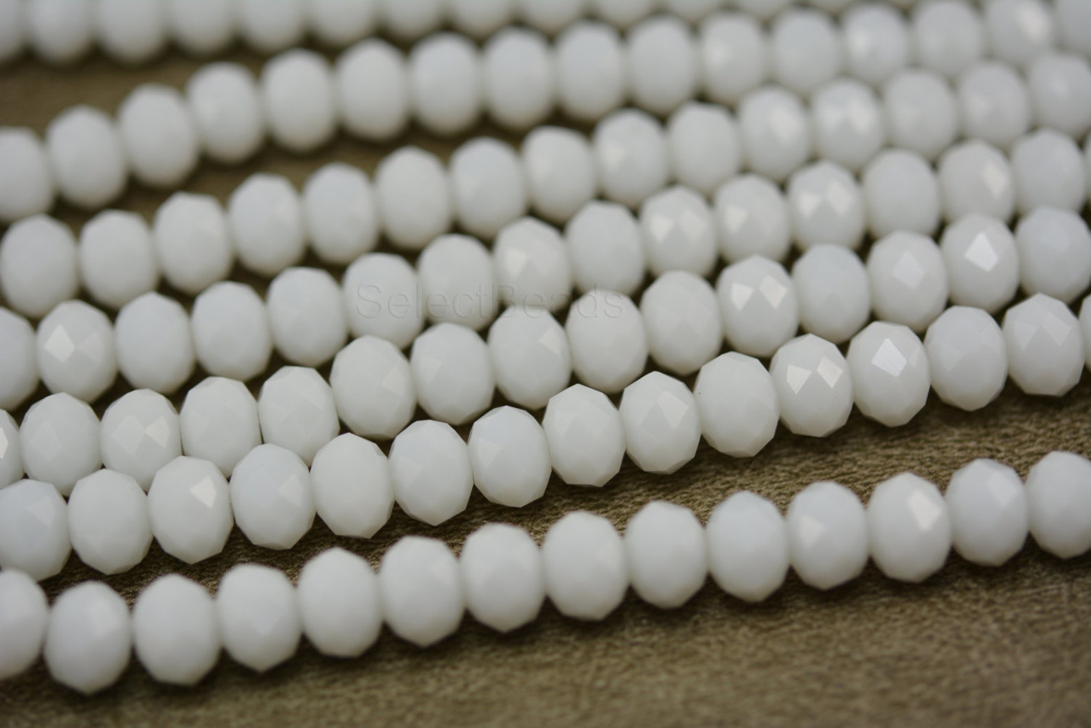 White Quartz Beads Rondelle Glass Beads Crafting Beads | Etsy