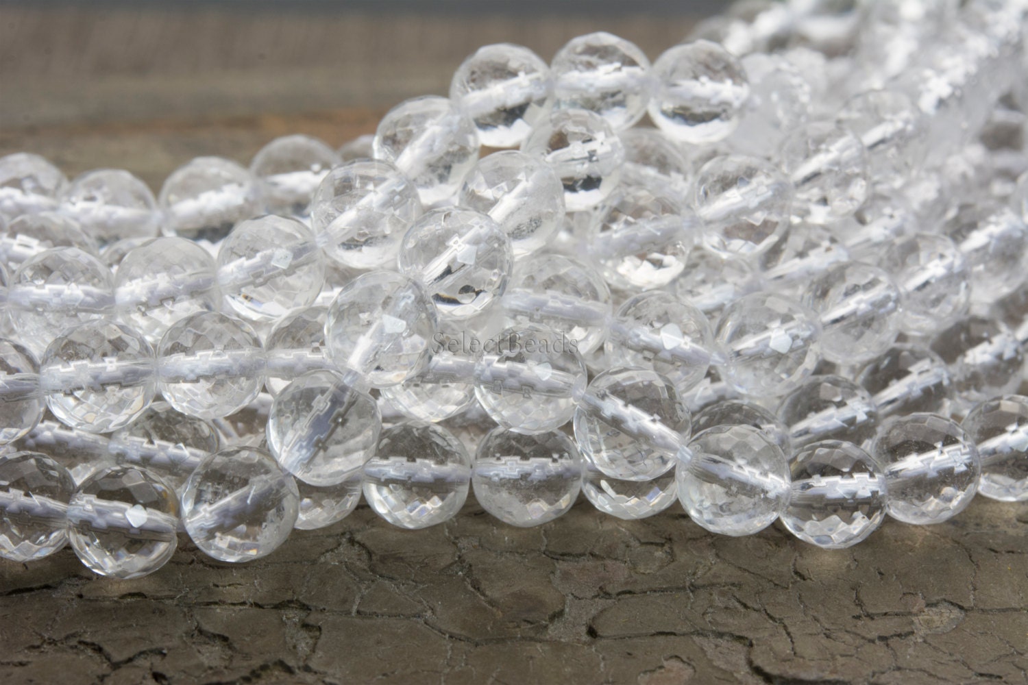 Cool ice crystal quartz beads faceted round rock crystal | Etsy