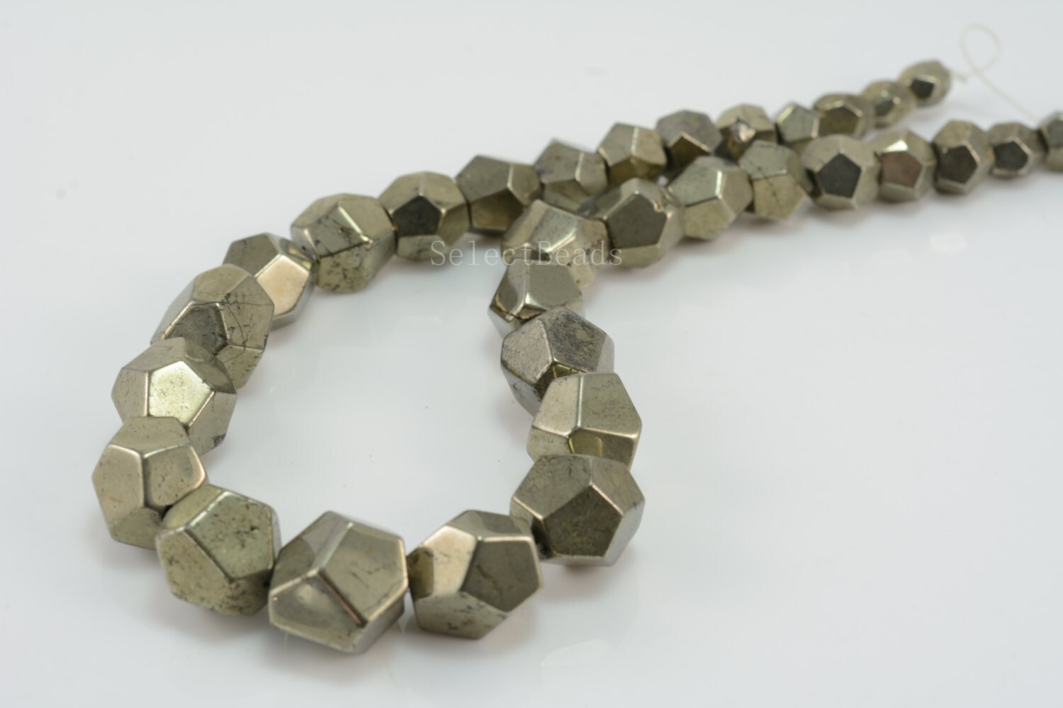 Pyrite nuggets beads graduated faceted nugget beads faceted | Etsy