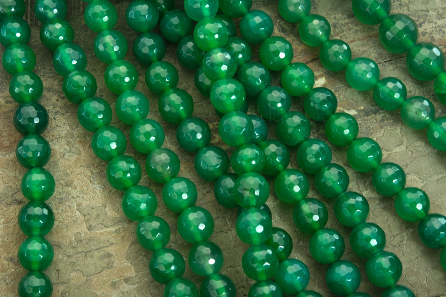 Natural Green Agate Faceted Beads Green Semi Precious Stone - Etsy