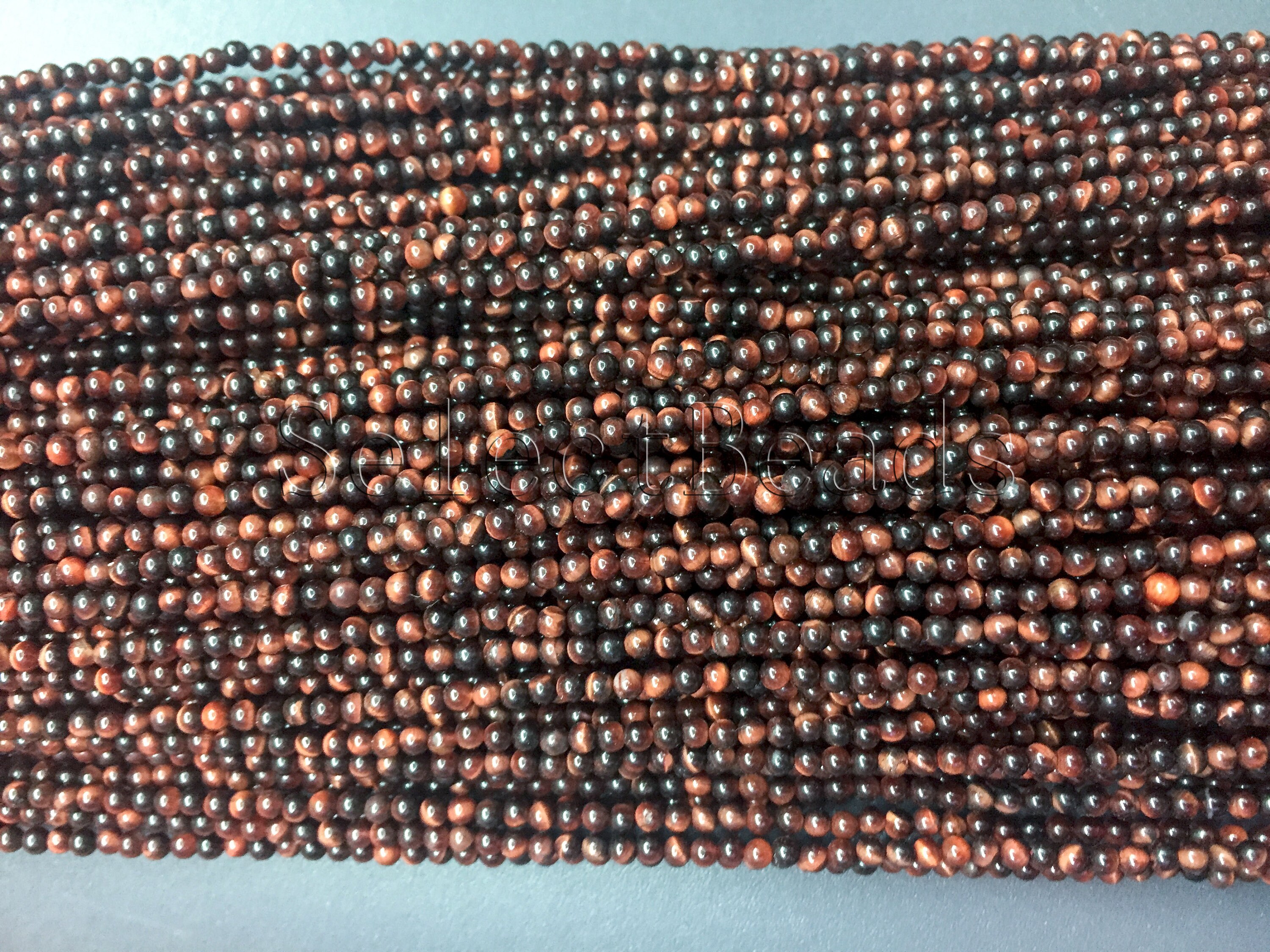 small red tigers eye beads 2mm tigers eye beads 3mm red | Etsy