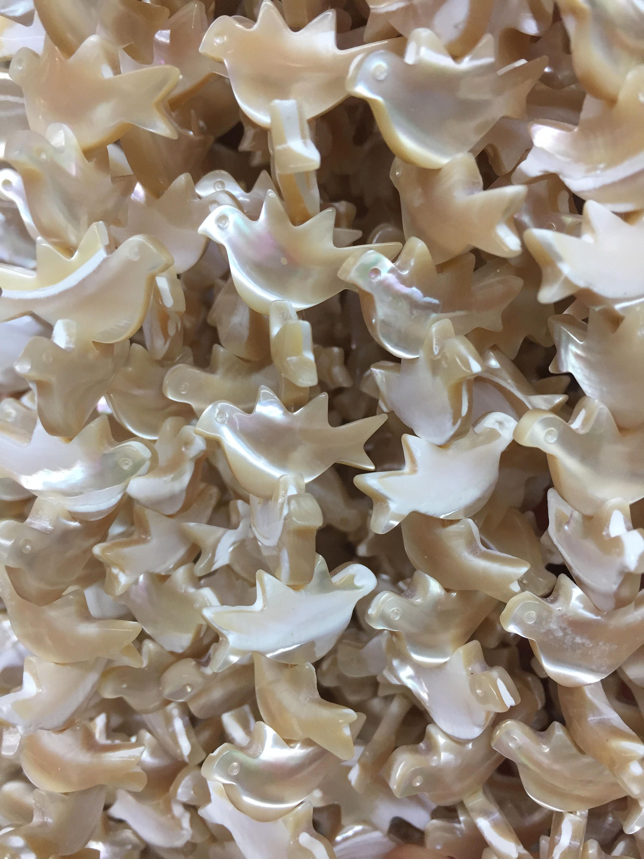 Shell Bird Beads - Mother of Pearl Animal Beads - Kahki Jewelry Beads ...