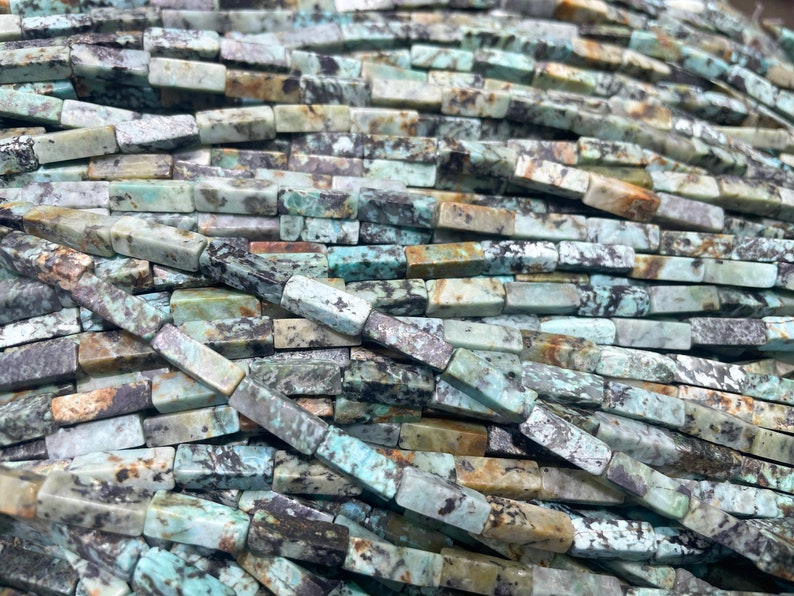 4x13mm Gemstone Square Tube Beads African Turquoise Tubes - Etsy