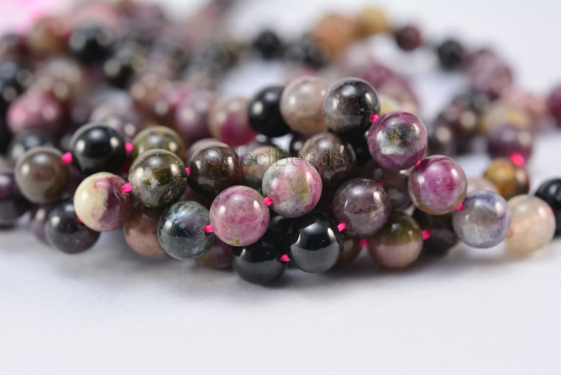 Natural tourmaline beads tourmaline round beads tourmaline | Etsy