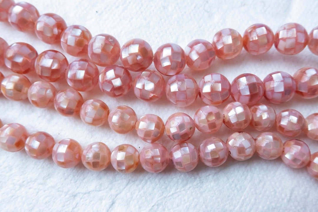 Pink MOP Ball Beads - Pink Shell Beads Suppllies - Quality Sea Shell ...
