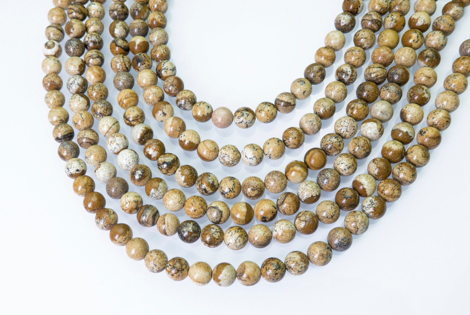 Picture Jasper Beads jasper Gemstone Beads Round Beads | Etsy