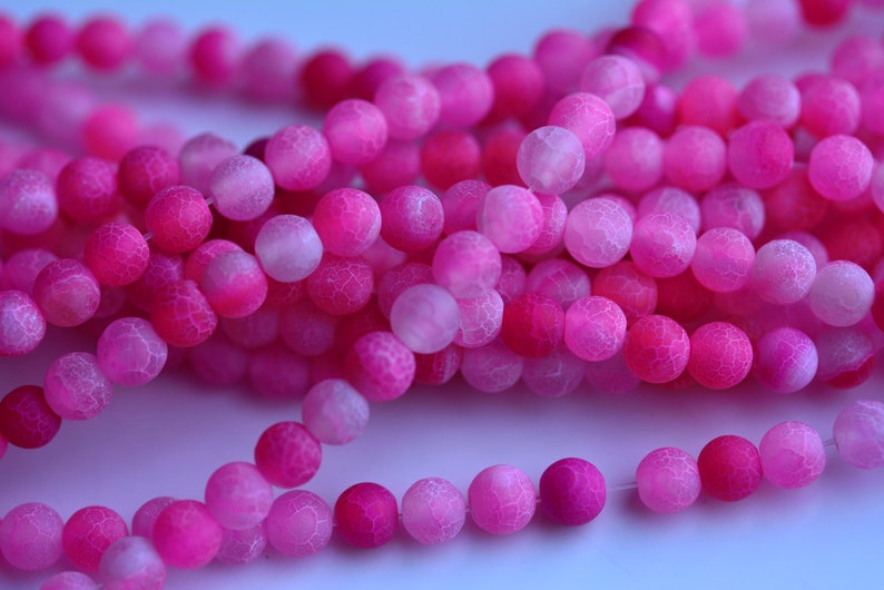 Fuchsia fire agate beads fuchsia statement beads red | Etsy