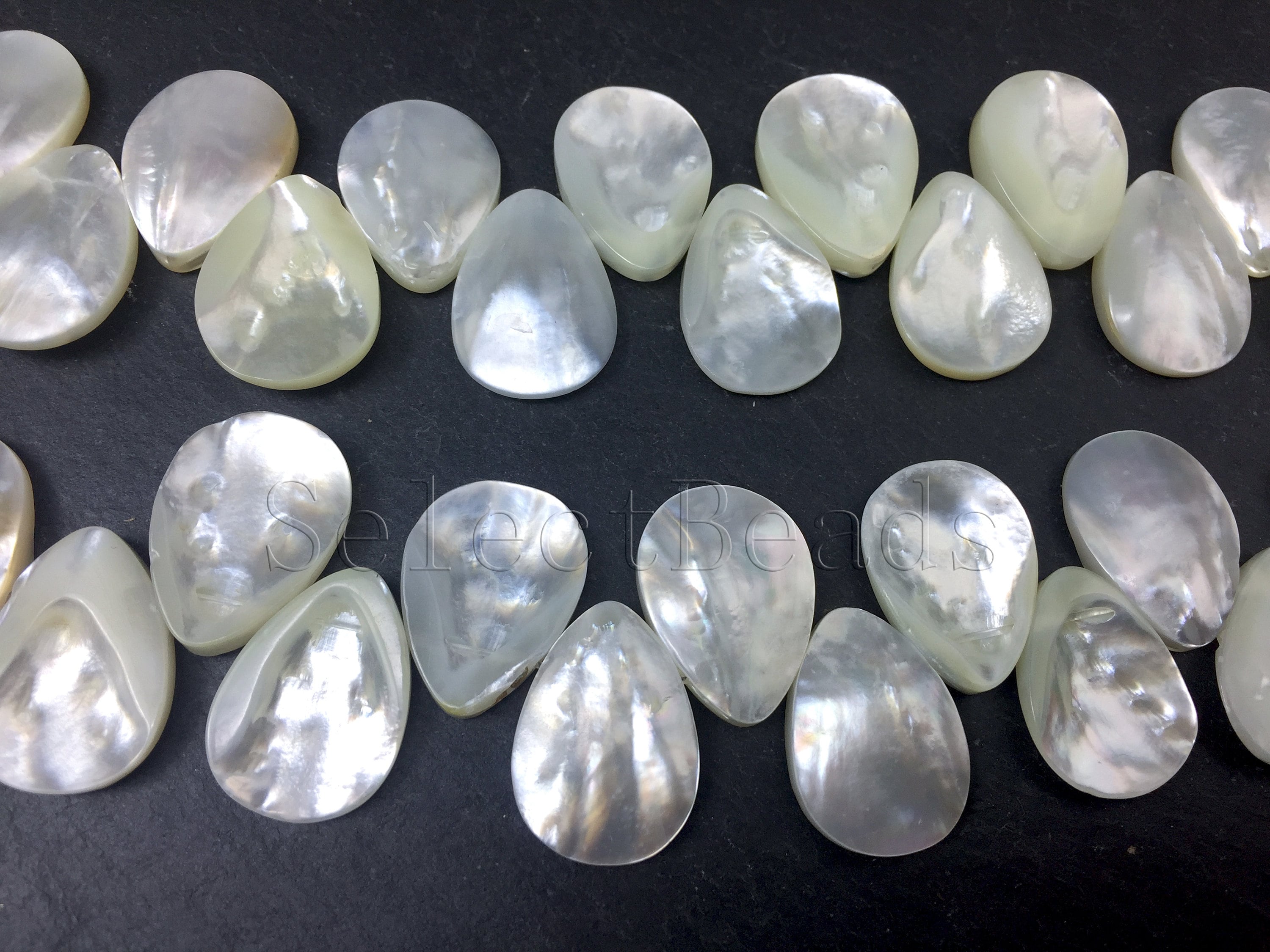 White MOP Teardrop Beads White Shell Drops Beads Natural - Etsy