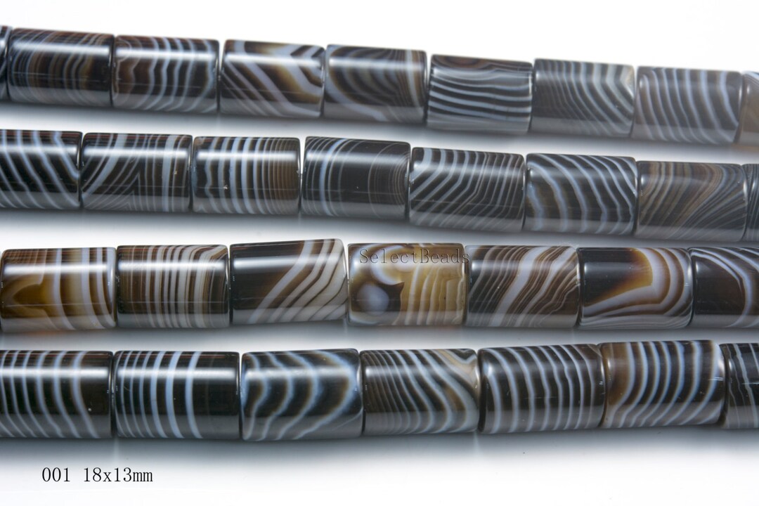Banded Agate Beads - Black Banded Agate - Agate Gemstone Beads ...