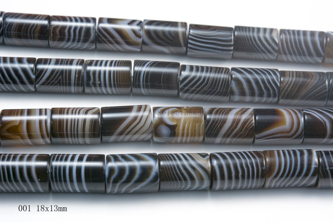 Banded Agate Beads Black Banded Agate Agate Gemstone Beads - Etsy
