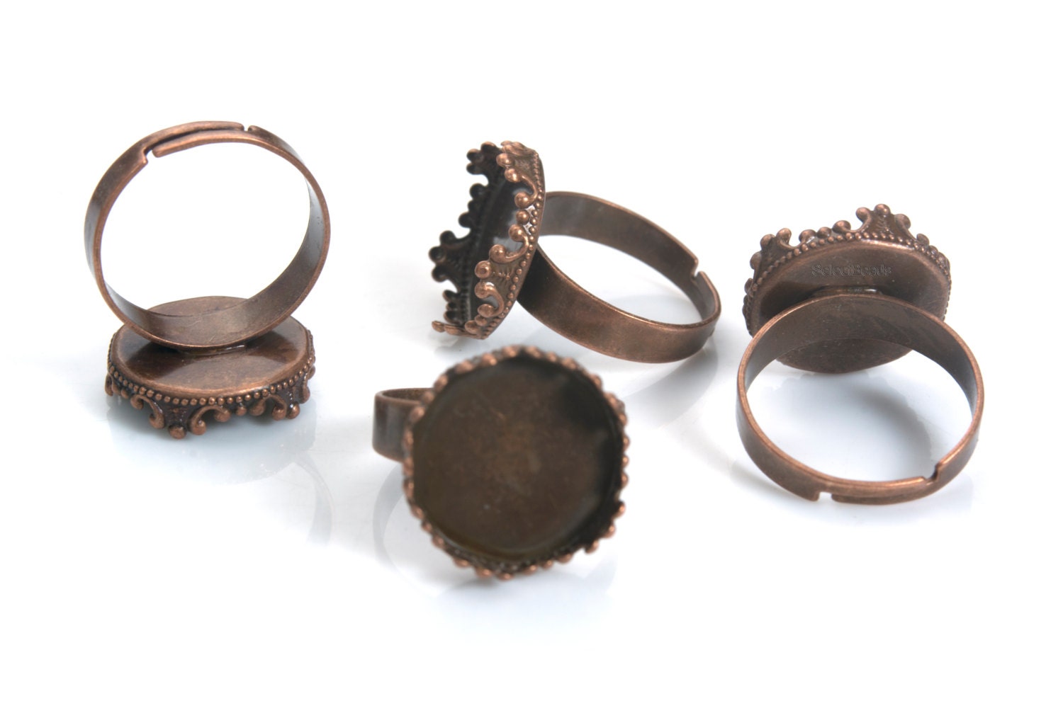 Crown Bezel Set Ring Blanks Brass Jewelry Ring Blanks - Etsy