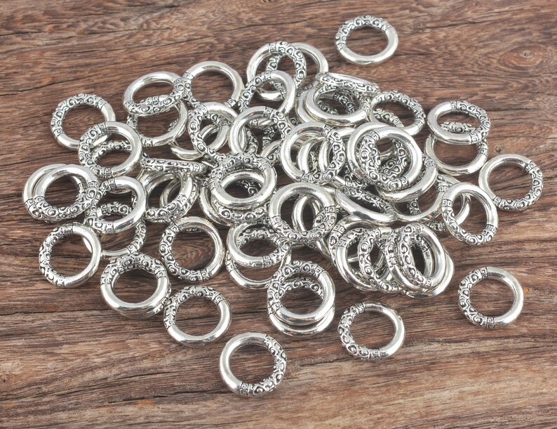 Yin-yang Jump Rings - Antique Silver Alloy Jewelry Links - Powerful ...
