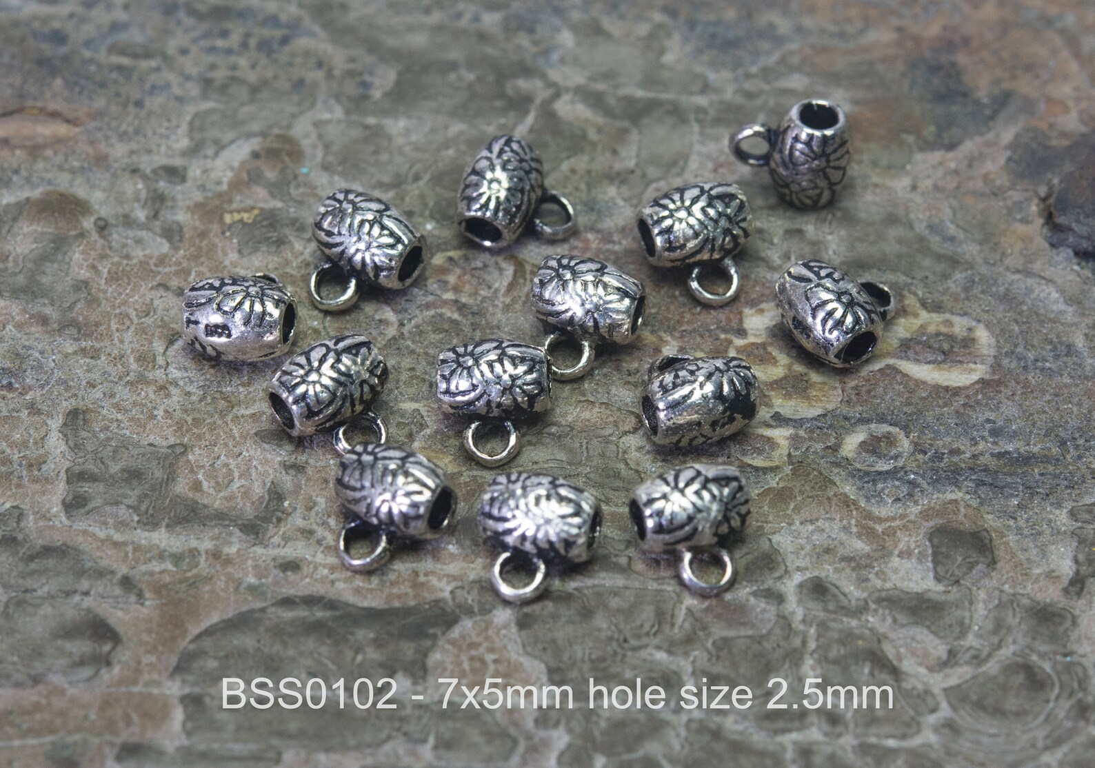 Sterling Silver Bracelet Bail - Sterling Silver Charms - Silver Bails ...