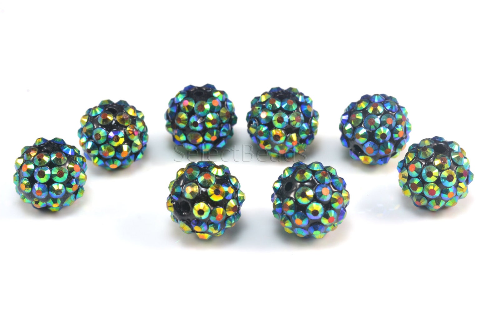 Acrylic and Resin Rhinestone Bead Round 10-16mm Natural - Etsy