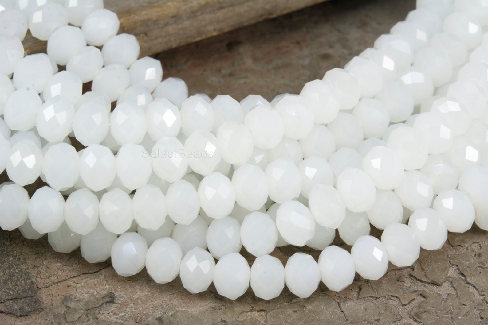 White glass quartz beads synthetic crystal quartz facet | Etsy