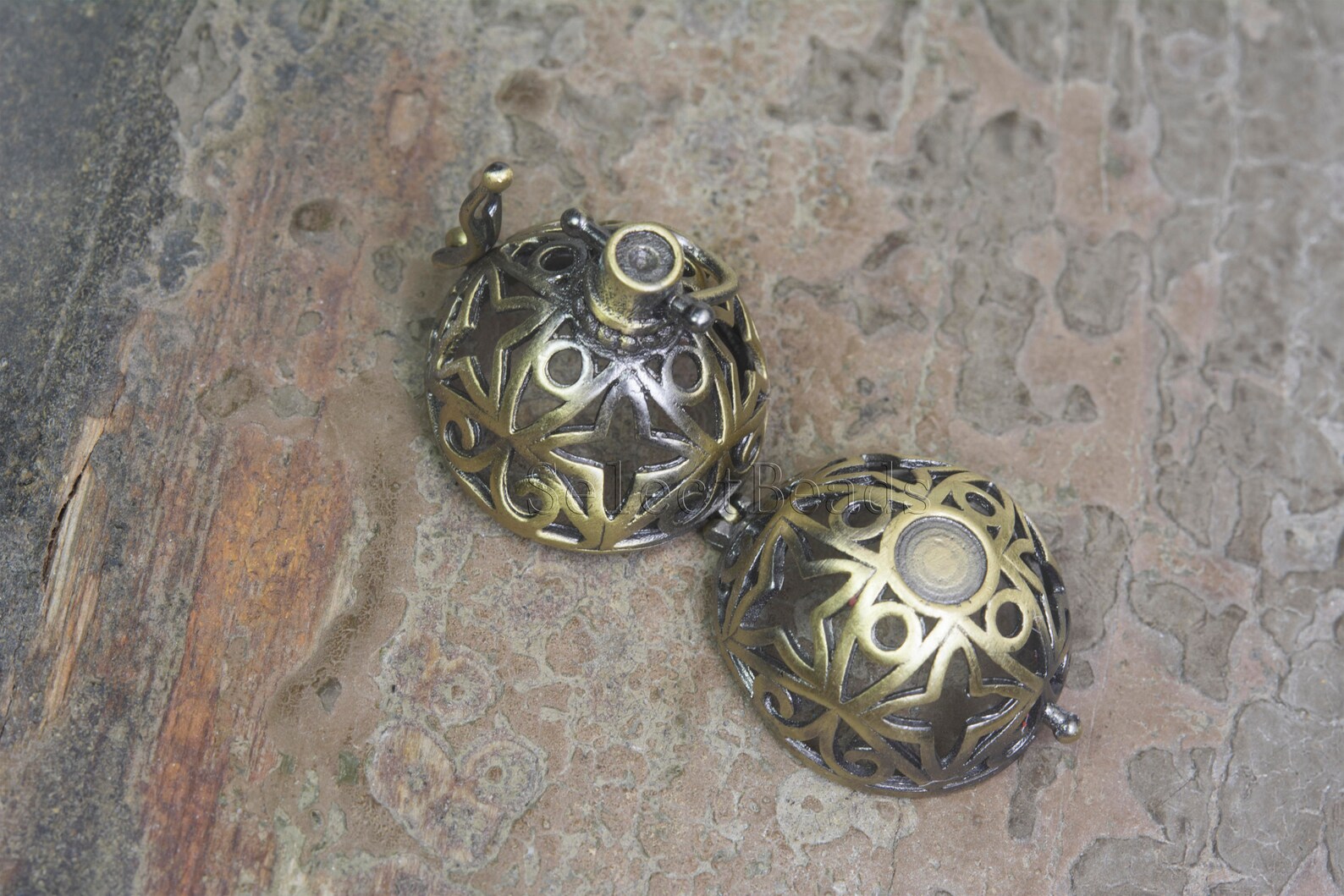 Star Filigree Locket Geometric Locket Pendant Vintage | Etsy