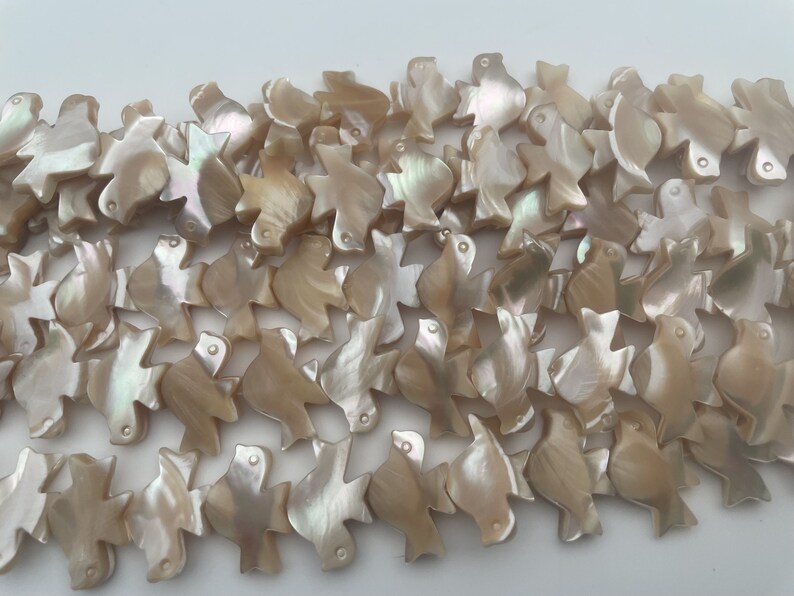Shell Bird Beads - Mother of Pearl Animal Beads - Kahki Jewelry Beads ...