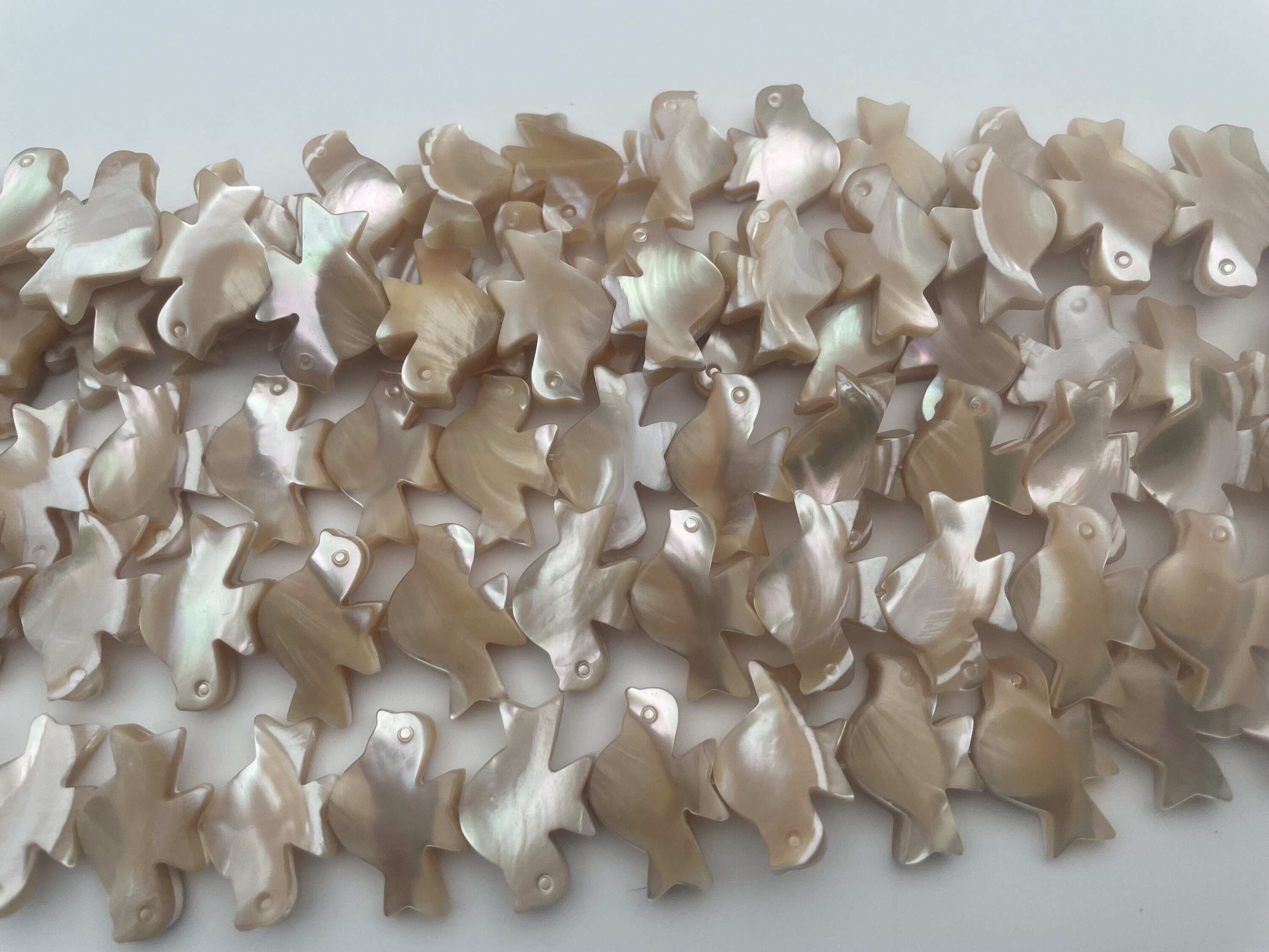 Shell Bird Beads - Mother of Pearl Animal Beads - Kahki Jewelry Beads ...