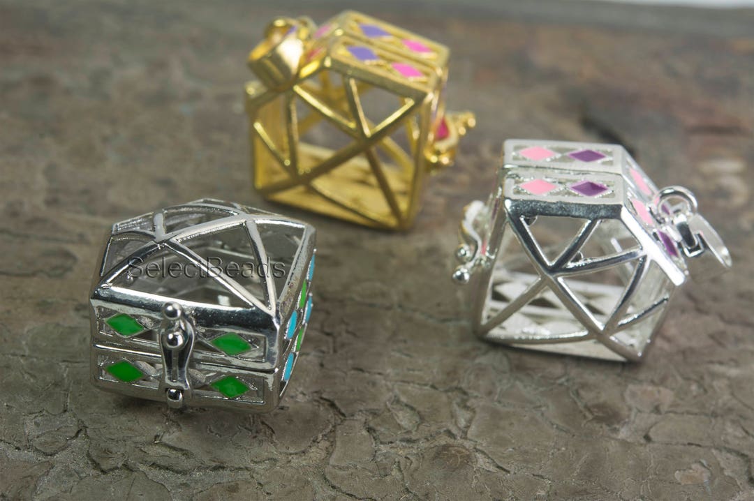 Plated Diamond Shape Locket Pendant - Jewelry Pendant Locket Charms ...