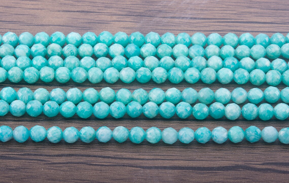 Brazilian Amazonite Faceted Beads Light Blue Amazointe Beads | Etsy