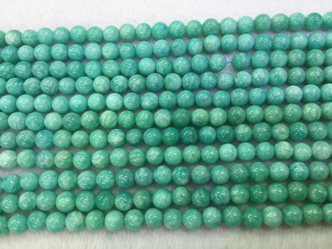 Brazilian amazonite round beads green amzonite gemstone | Etsy
