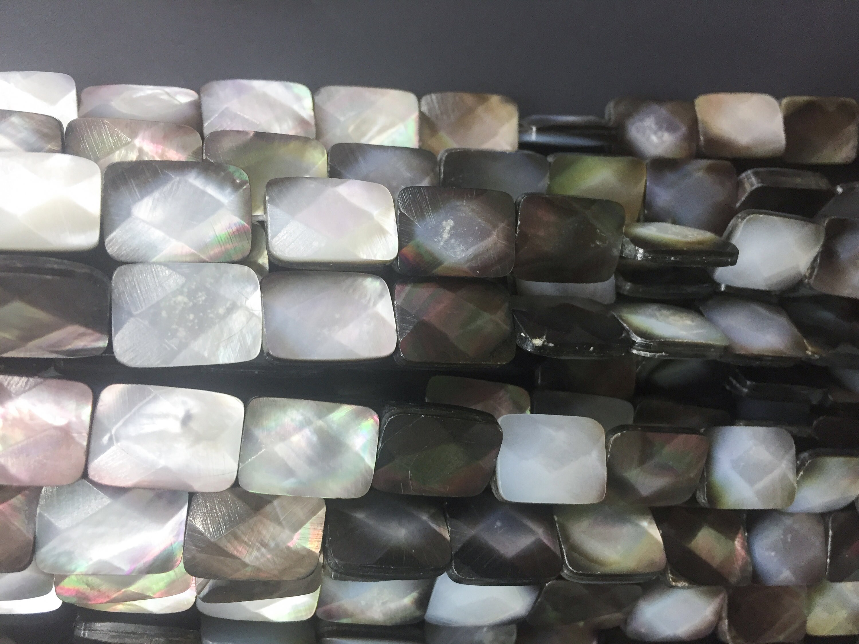 Faceted Black Lip Shell Beads Black Mother of Pearl Beads - Etsy