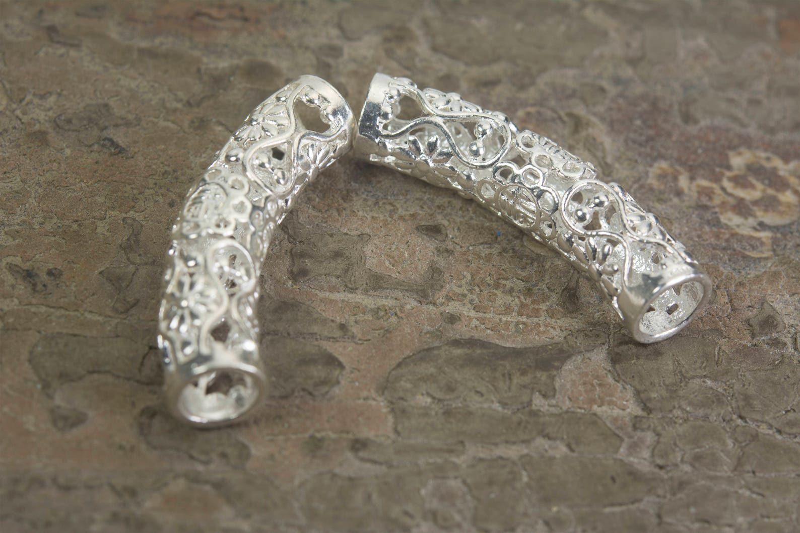 Sterling Silver Tube Beads - 925 Sterling Silver Beads - Round Tube ...