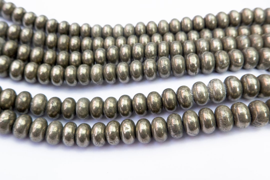 Golden Natural Pyrite Beads - Genuine Pyrite Beads - Pyrite Spacer ...