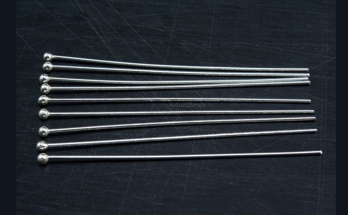 Sterling Silver Headpin - Silver Round Ball Headpins - 23gauge Ball Pin ...