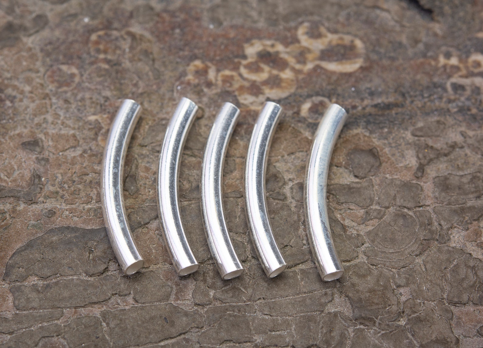 Sterling Silver Curved Tubes - Smooth Bend Tubes - Silver Jewelry Links ...