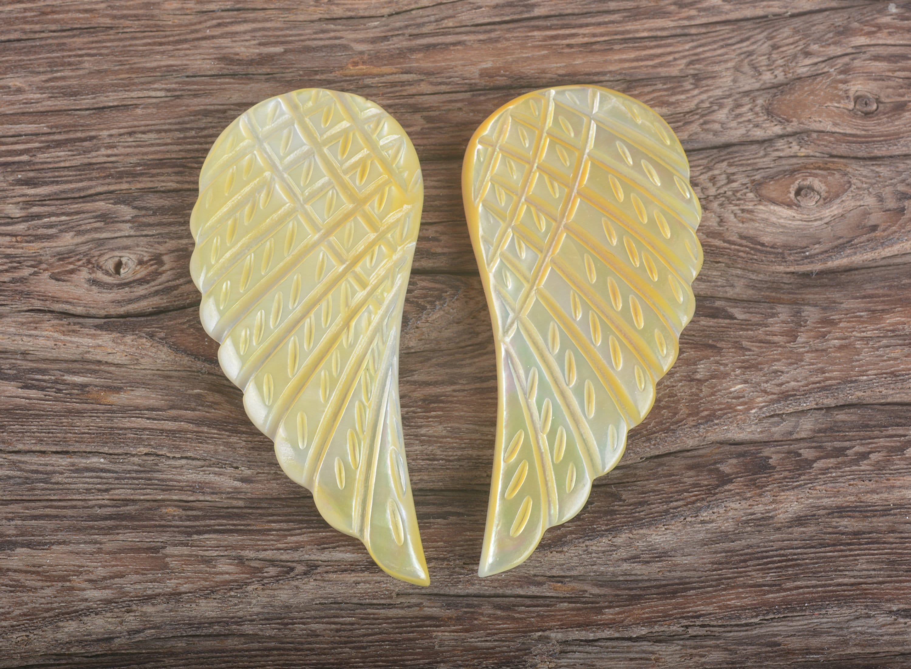 White Angel Wing Beads Carved Wing Charms Sea Shell - Etsy