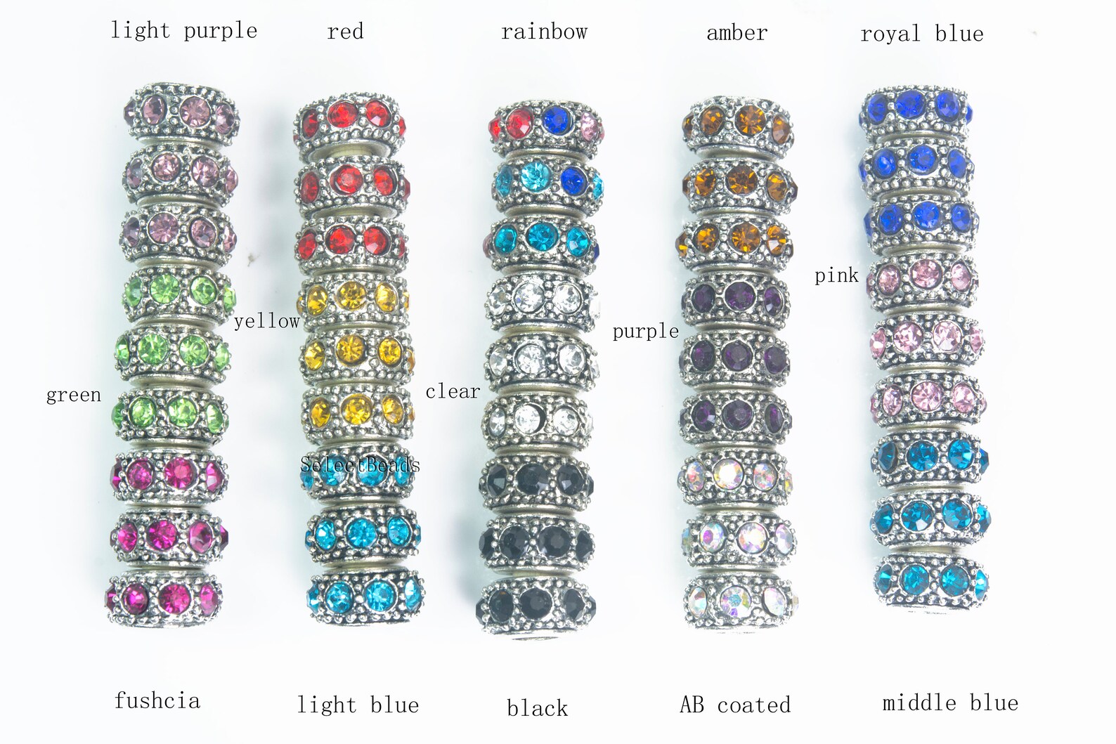 Euro European Charm Beads Big Hole Crystal Charm Beads - Etsy