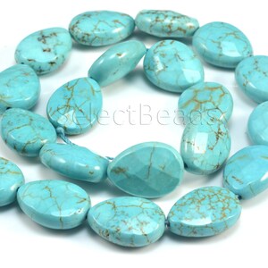 Chinese Turquoise Faceted Teardrop Beads - Blue Green Gemstone Beads ...
