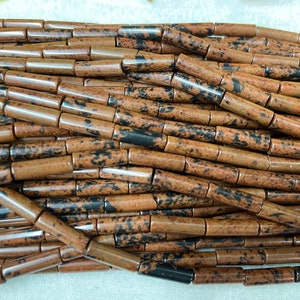 Natural Gemstone 4x13mm Tube Beads - Natural Stone Tubes - Agate Stone ...