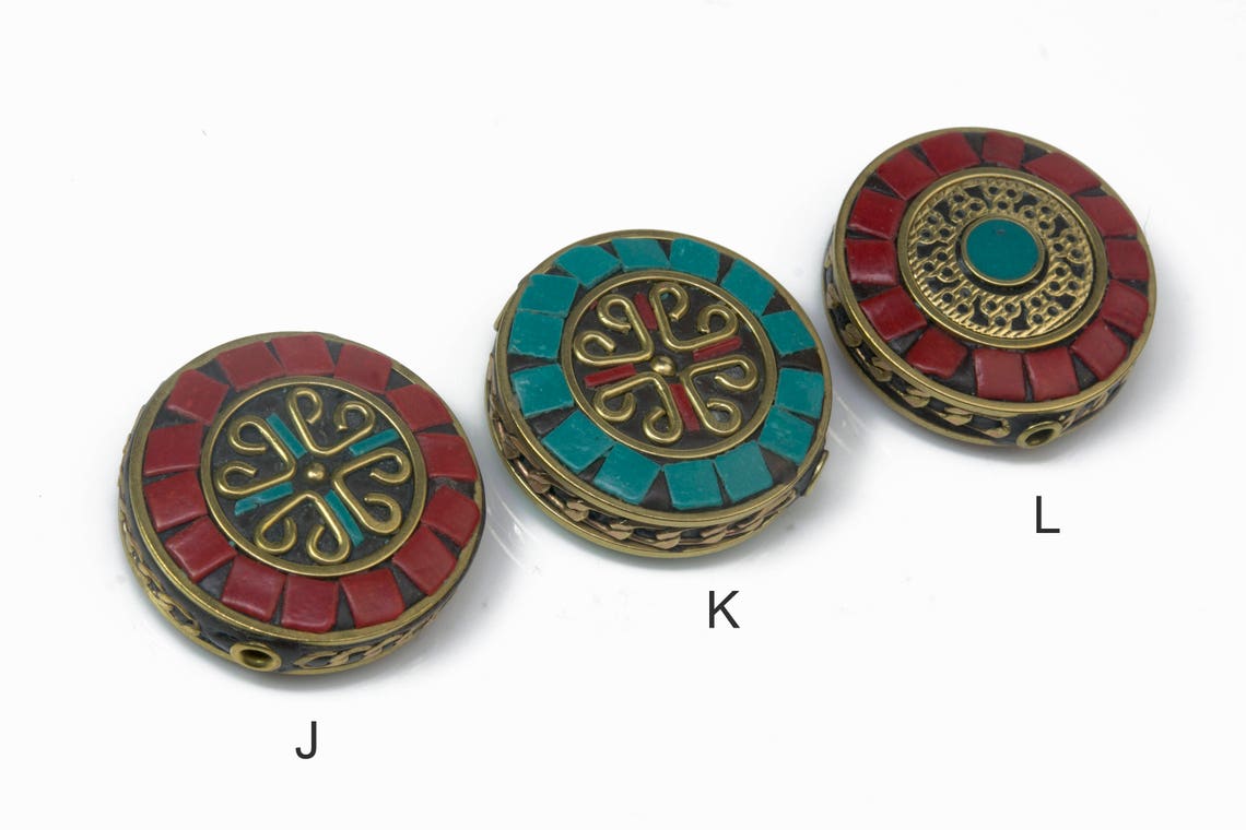 Tibetan Nepalese Beads - Handmade Nepal Pendant - Tibetan Beads for ...