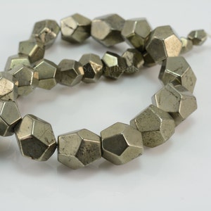 Pyrite Nuggets Beads -graduated Faceted Nugget Beads - Faceted Gemstone ...