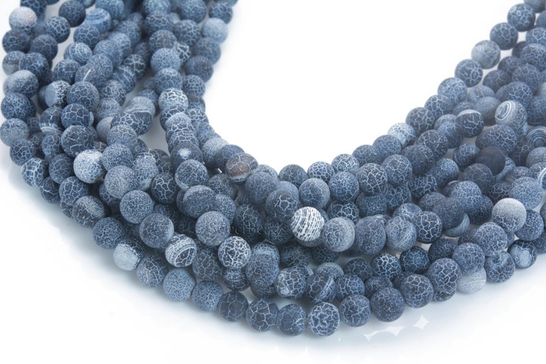 Matte black fire agate beads black agate beads wholesale | Etsy