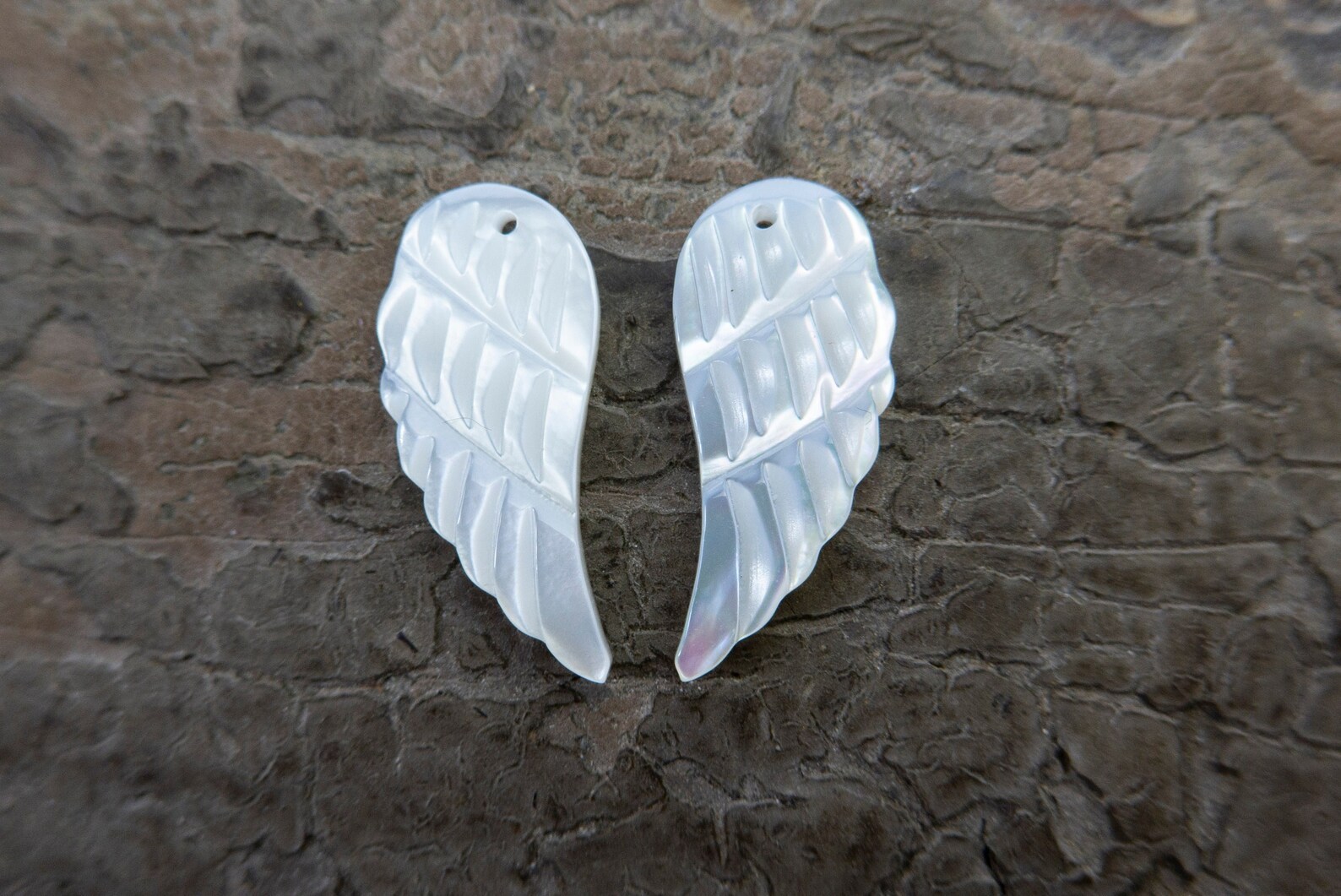 White MOP Wing Beads Angle Wing Beads White Mother of - Etsy