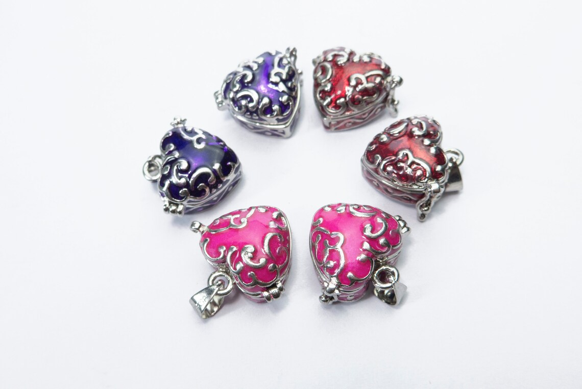 Heart Shape Locket Pendant - Wish Holder Locket Charms - Perfume Solids ...