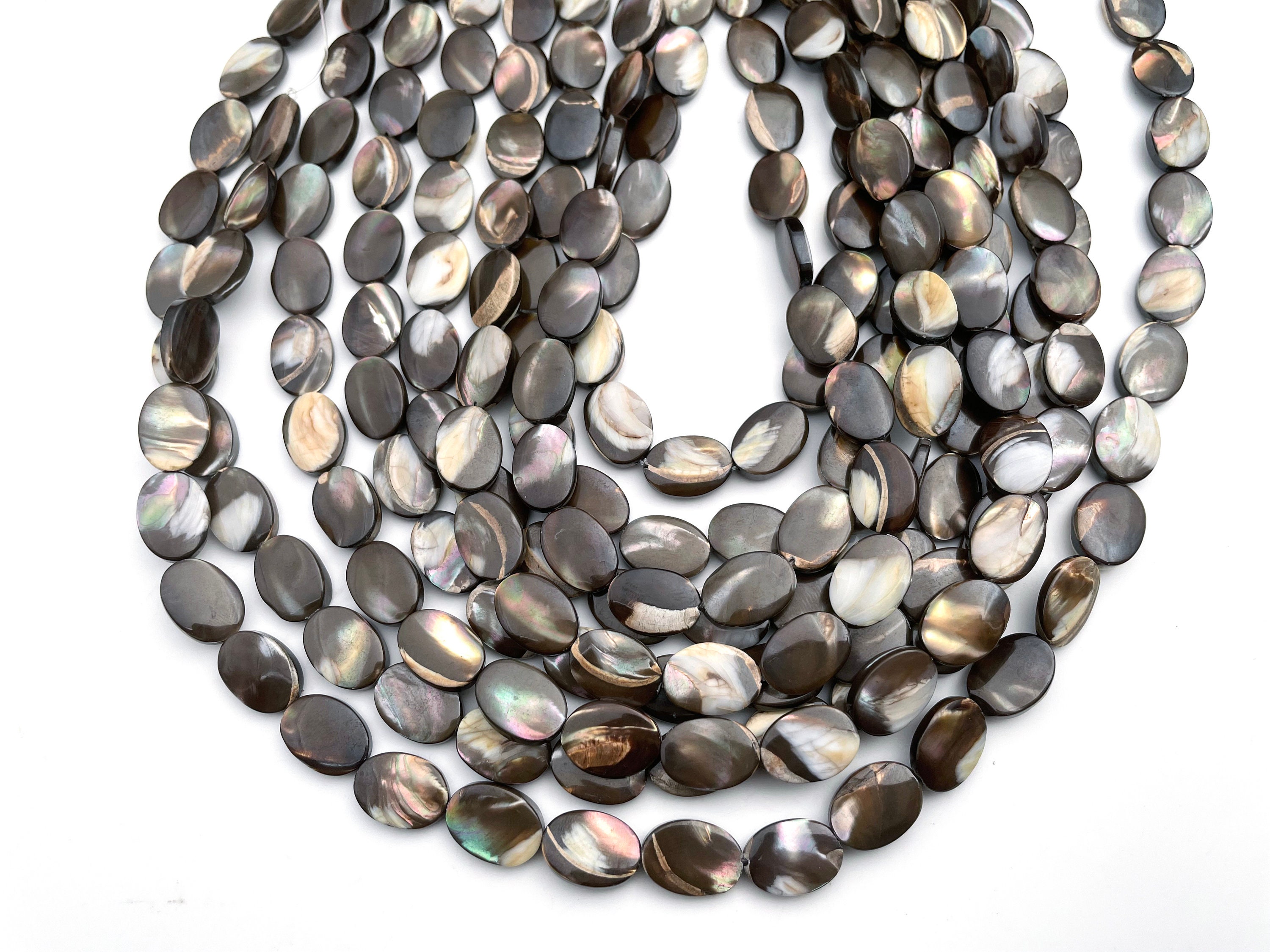 Mother of Pearl Shell Beads - Seashell Oval Beads for Jewelry - Coffer ...