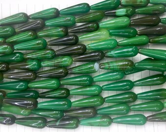 Green Teardrop Beads - Etsy