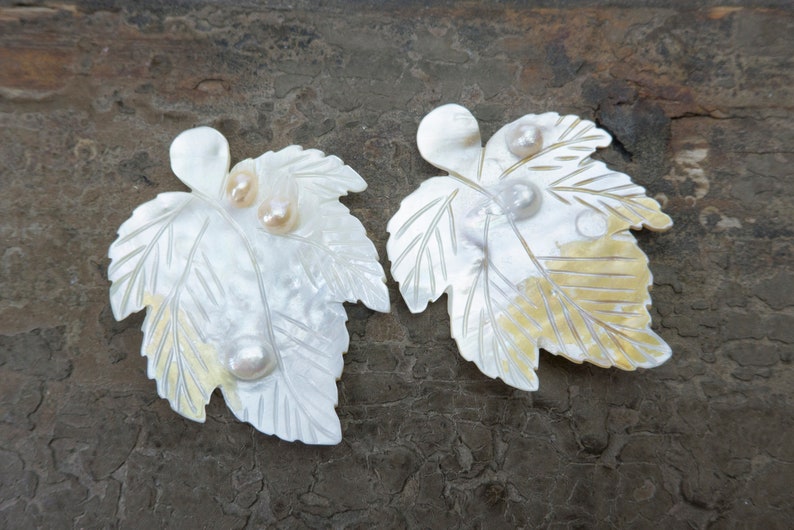 Maple Leaf Shell Charms Plant Mother of Pearl Pendant | Etsy